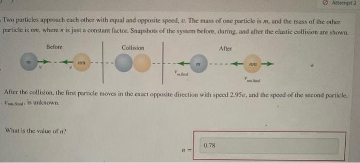 Solved Two particles approach each other with equal and | Chegg.com