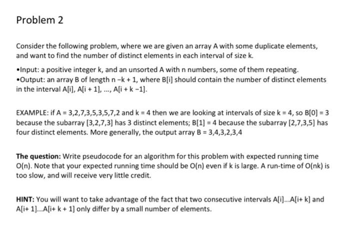 Solved Consider the following problem, where we are given an | Chegg.com