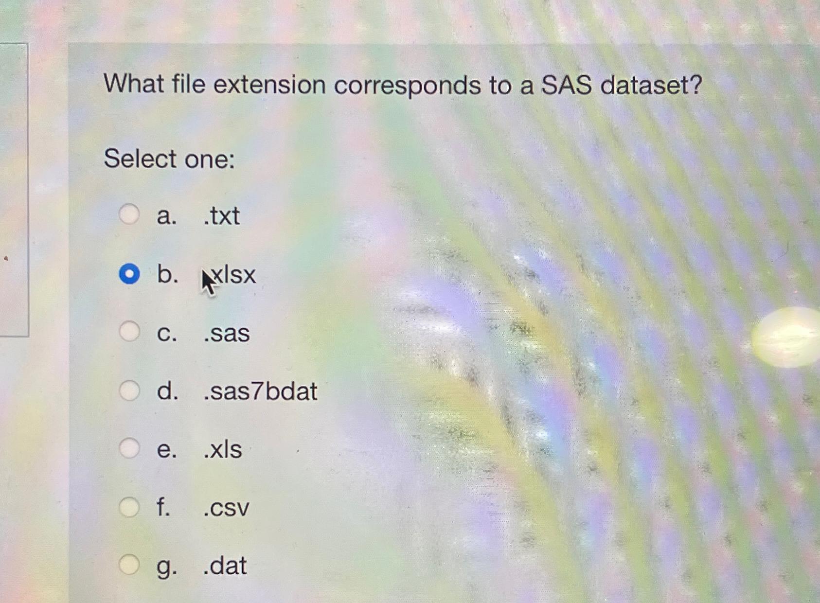 Solved What file extension corresponds to a SAS | Chegg.com