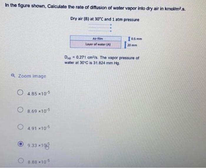 Solved In the figure shown, Calculate the rate of diffusion | Chegg.com