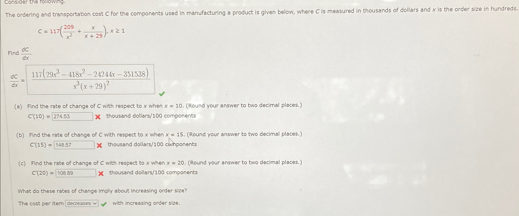 Solved Consider the following.The ordering and | Chegg.com