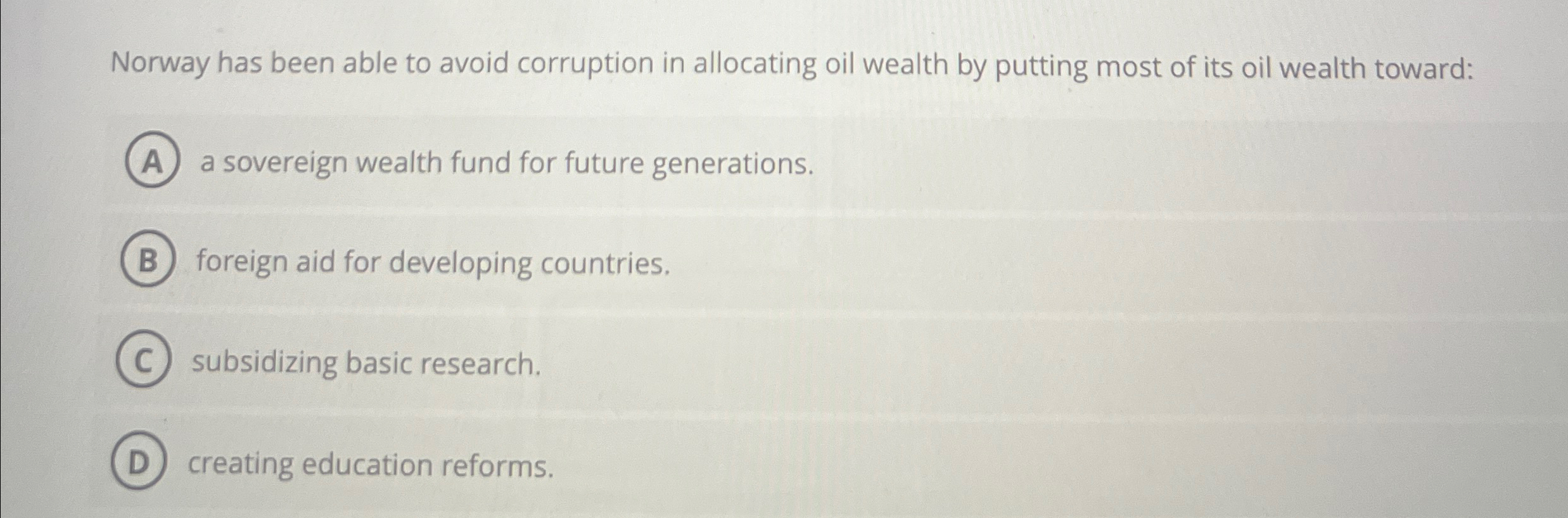 Solved Norway has been able to avoid corruption in | Chegg.com