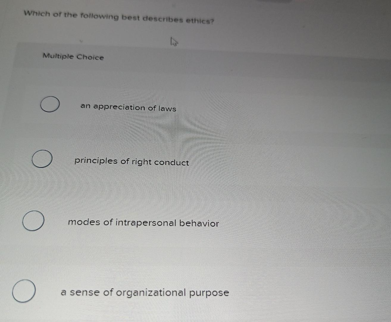 Solved Which of the following best describes ethics?Multiple | Chegg.com