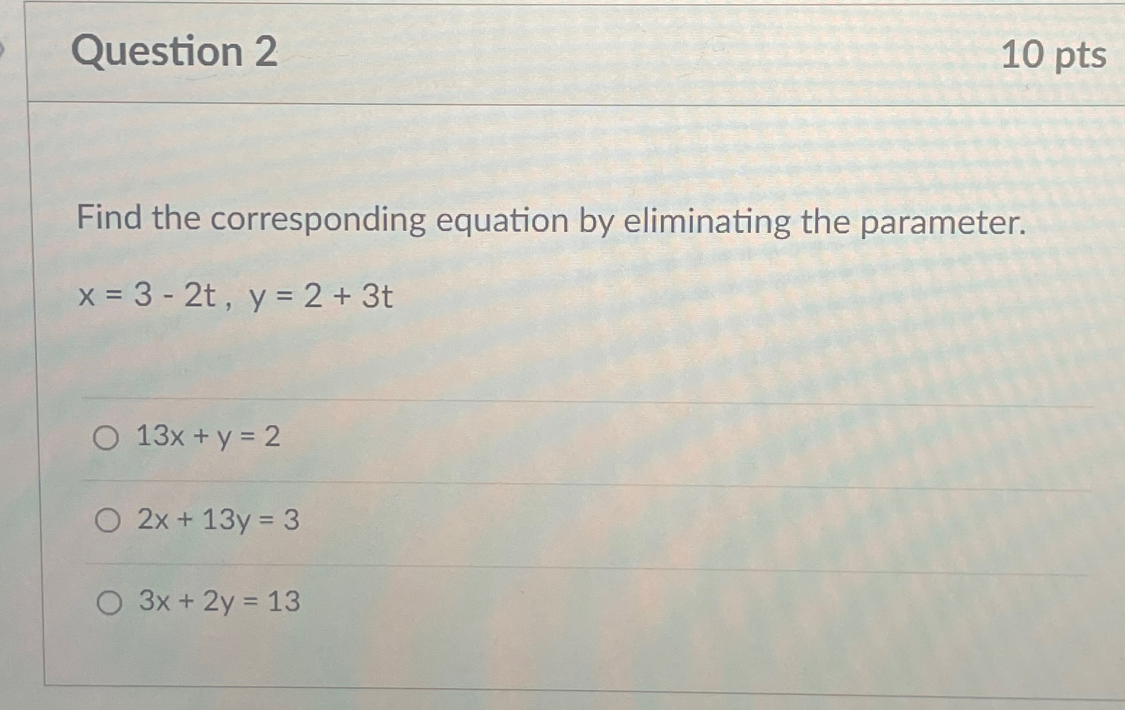 Solved Question 210ptsFind the corresponding equation by | Chegg.com