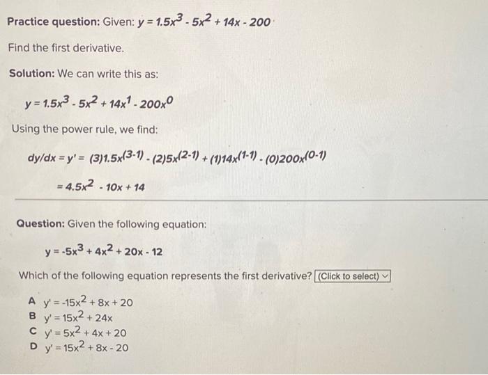 Solved Practice question: Differentiate the following | Chegg.com