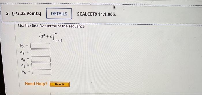 Solved List the first five terms of the sequence. | Chegg.com