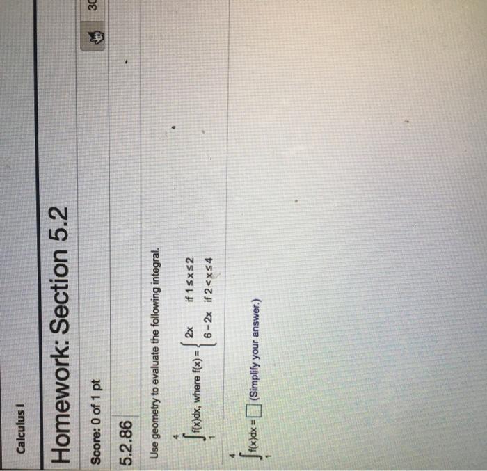 Solved Calculus 1 Homework Section 5 2 Score 0 Of 1 Pt