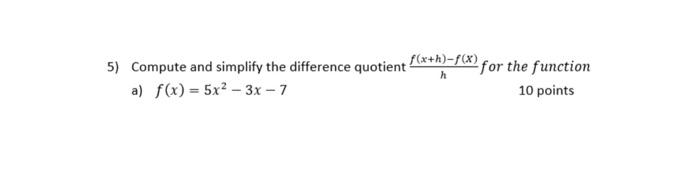 Solved 5) (show work) Compute and simplify the difference | Chegg.com