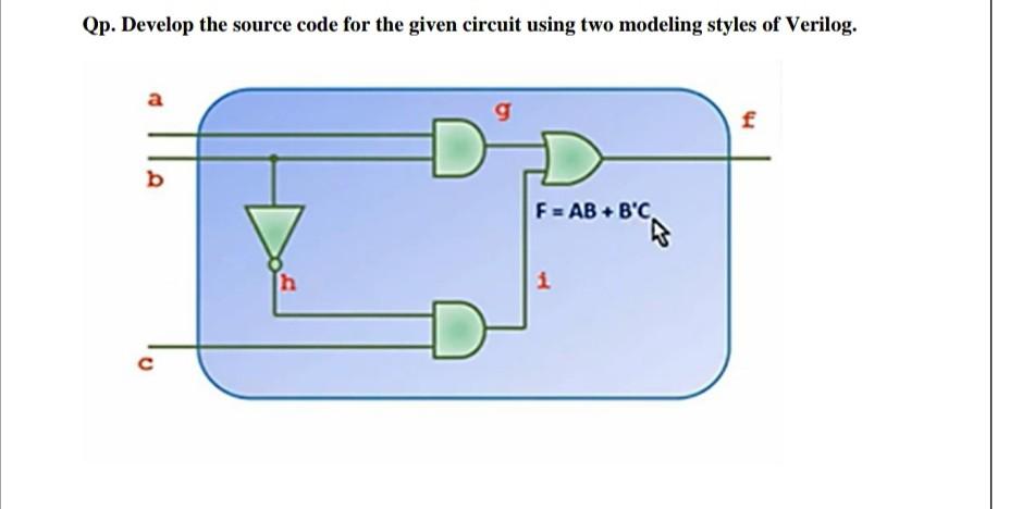 Qp. Develop the source code for the given circuit | Chegg.com
