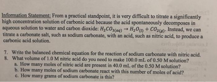 Solved Information Statement: From a practical standpoint, | Chegg.com