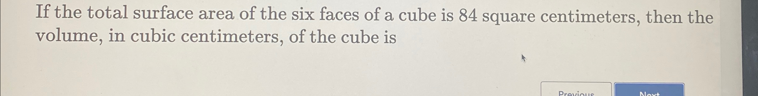 Solved If the total surface area of the six faces of a cube | Chegg.com