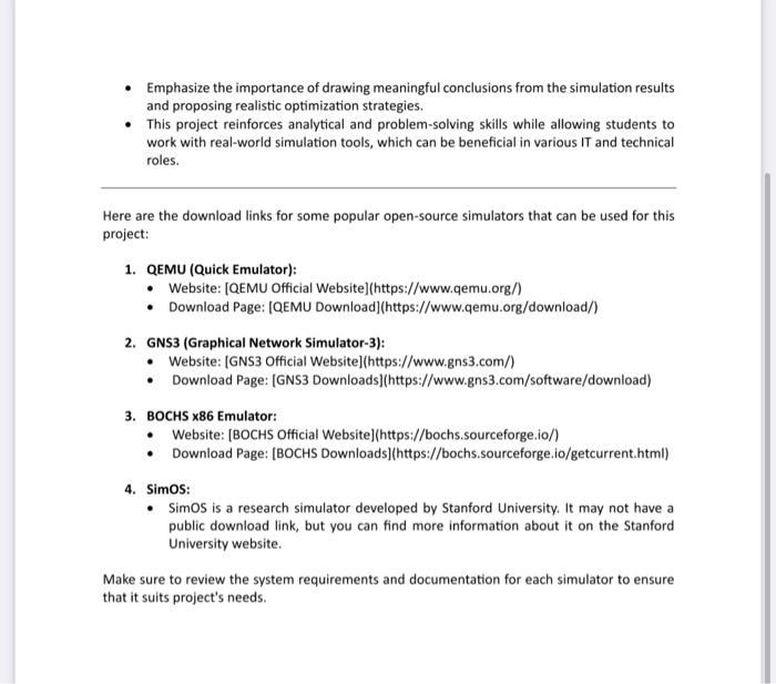 Solved Project Title: Operating System Simulation and | Chegg.com