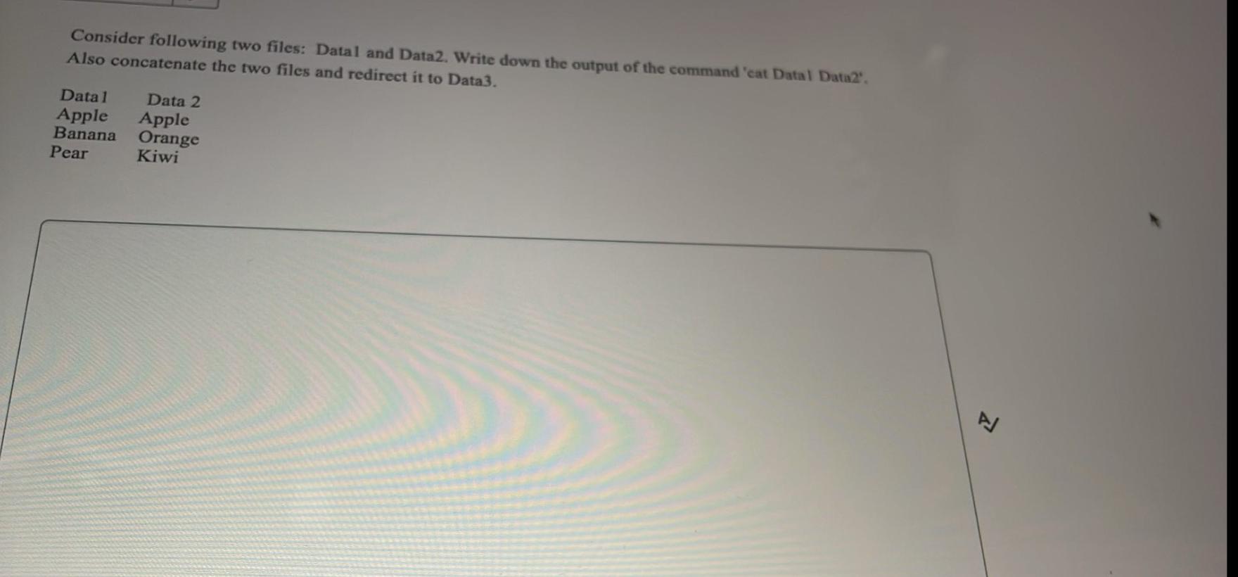Solved Consider following two files: Datal and Data2. Write | Chegg.com