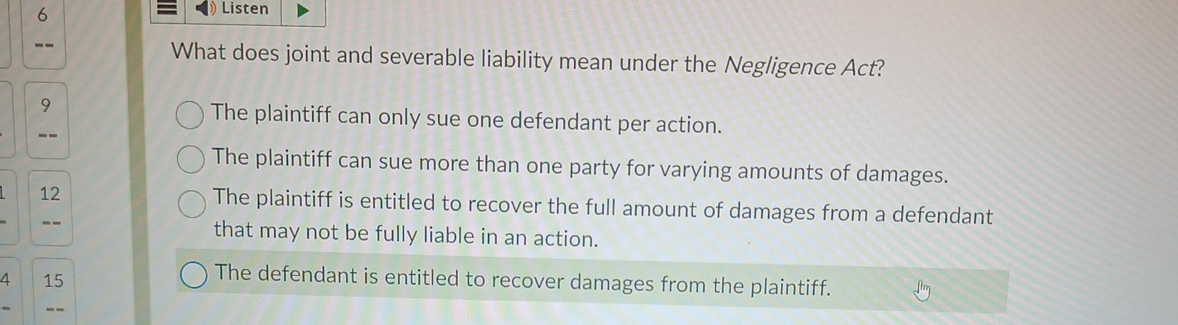 Solved What does joint and severable liability mean under | Chegg.com