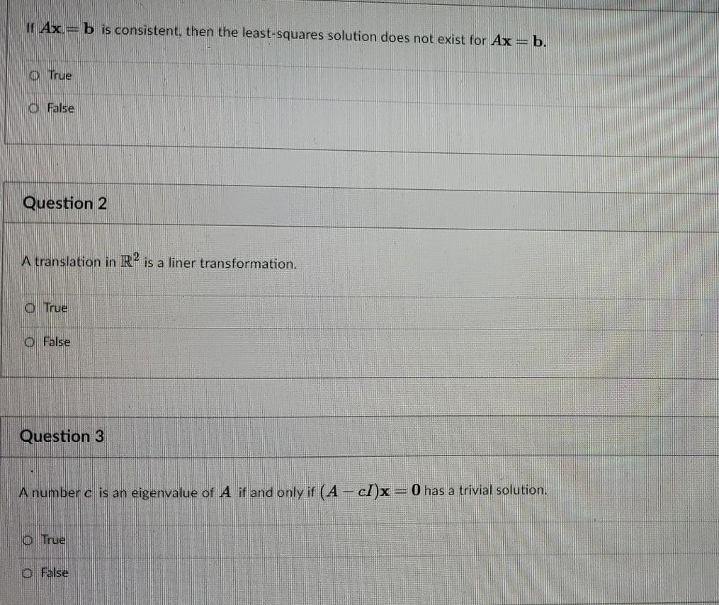 Solved If Ax=b is consistent, then the least-squares | Chegg.com