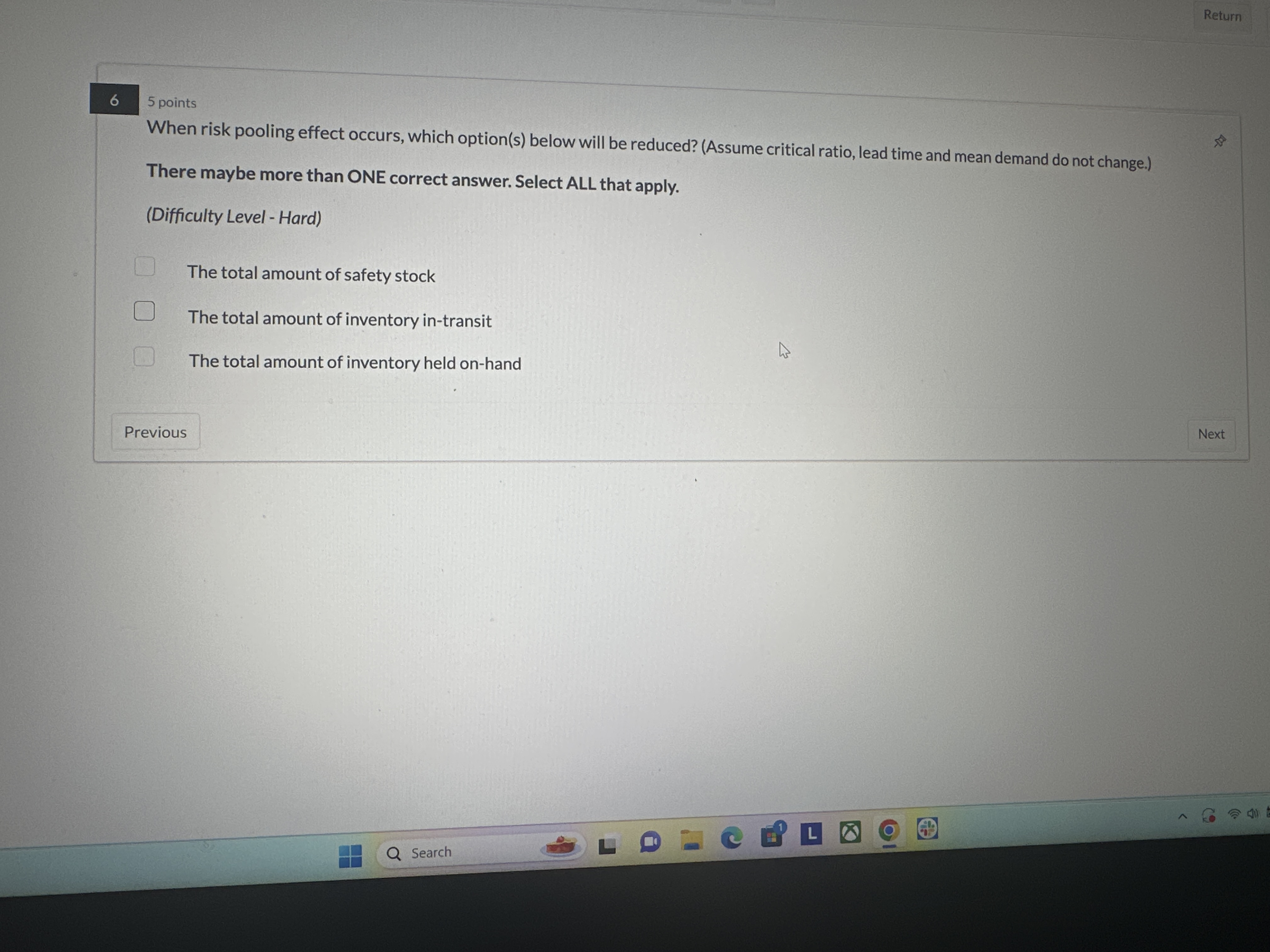 Solved When risk pooling effect occurs, which option(s) | Chegg.com