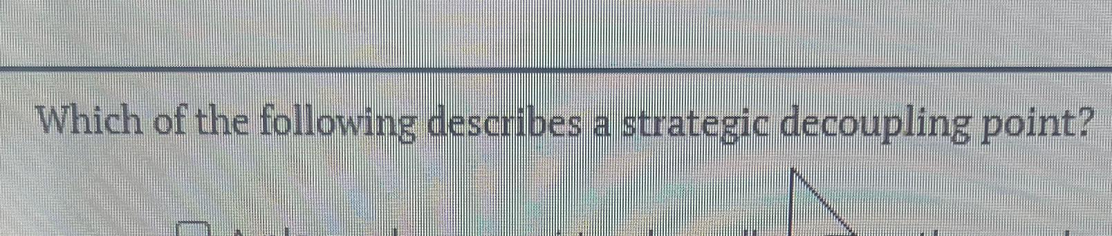 Solved Which of the following describes a strategic | Chegg.com