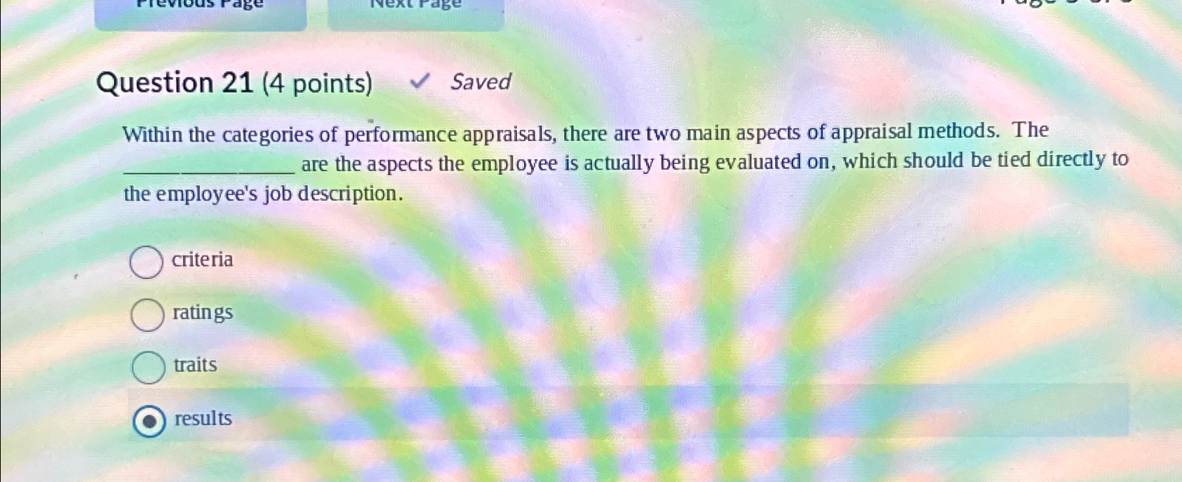 Solved Question 21 (4 ﻿points) ﻿SavedWithin the categories | Chegg.com