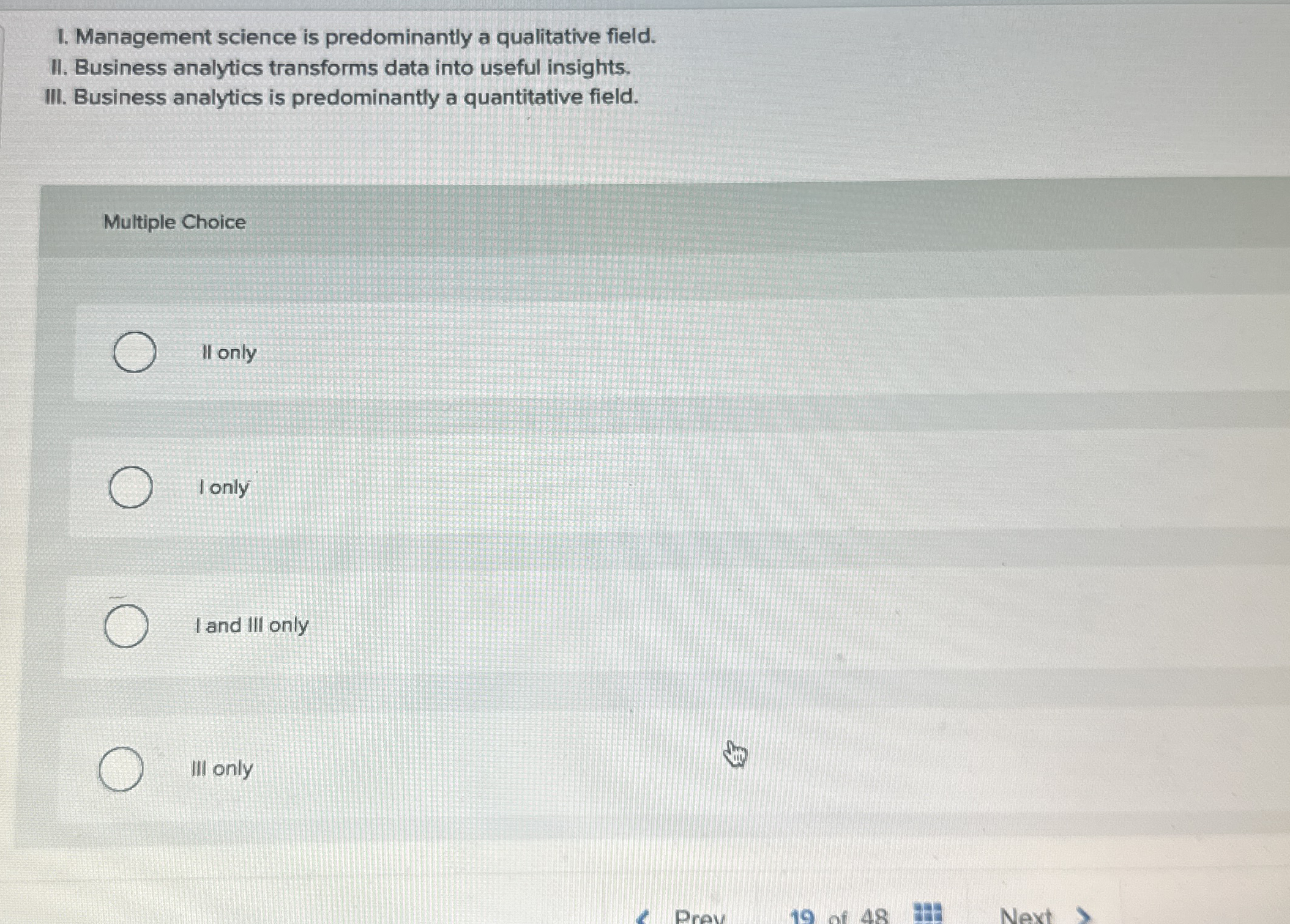 Solved Management science is predominantly a qualitative | Chegg.com
