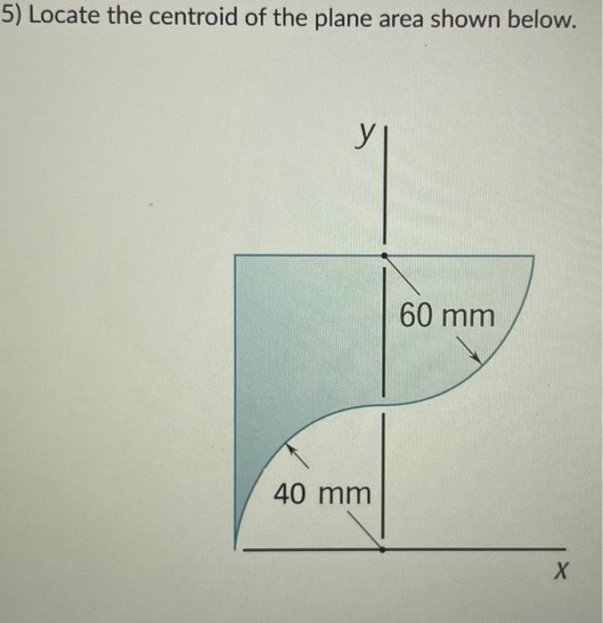 Solved 5) Locate the centroid of the plane area shown below. | Chegg.com
