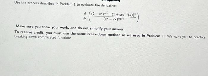 Use the process described in Problem 1 to evaluate | Chegg.com