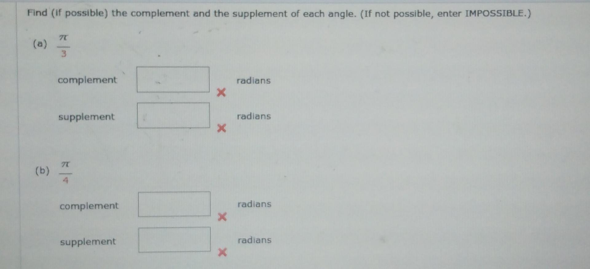 Solved Find (if possible) the complement and the supplement | Chegg.com