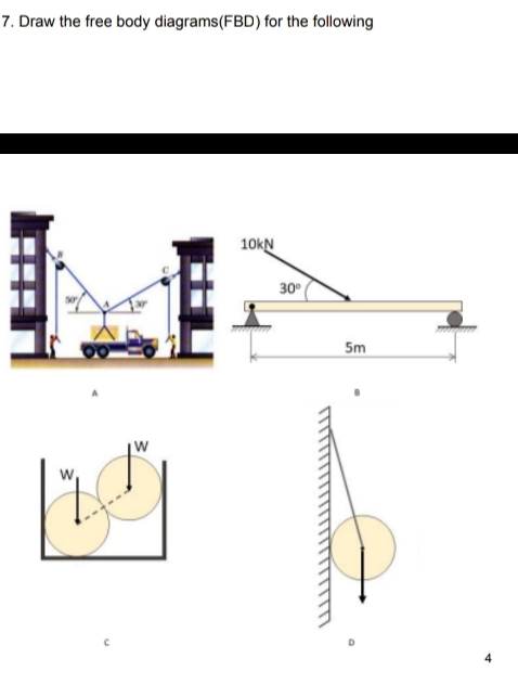Solved Draw the free body diagrams(FBD) ﻿for the | Chegg.com