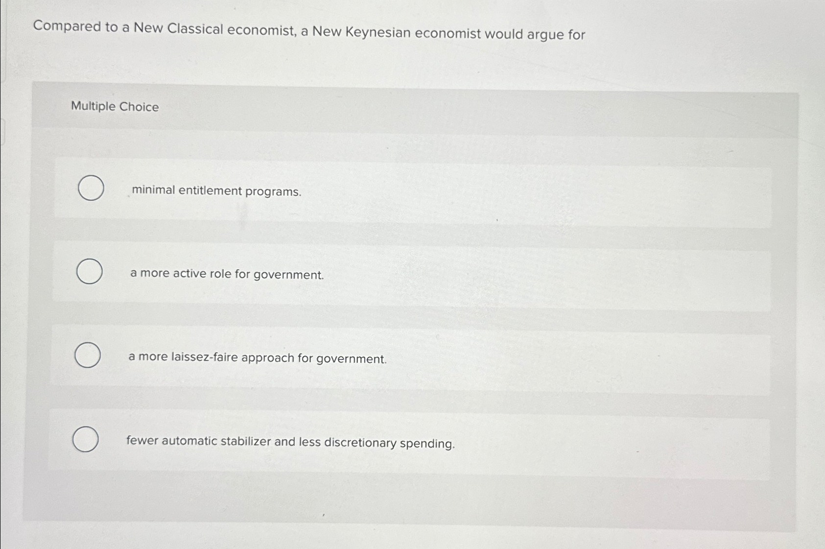 Solved Compared to a New Classical economist, a New | Chegg.com