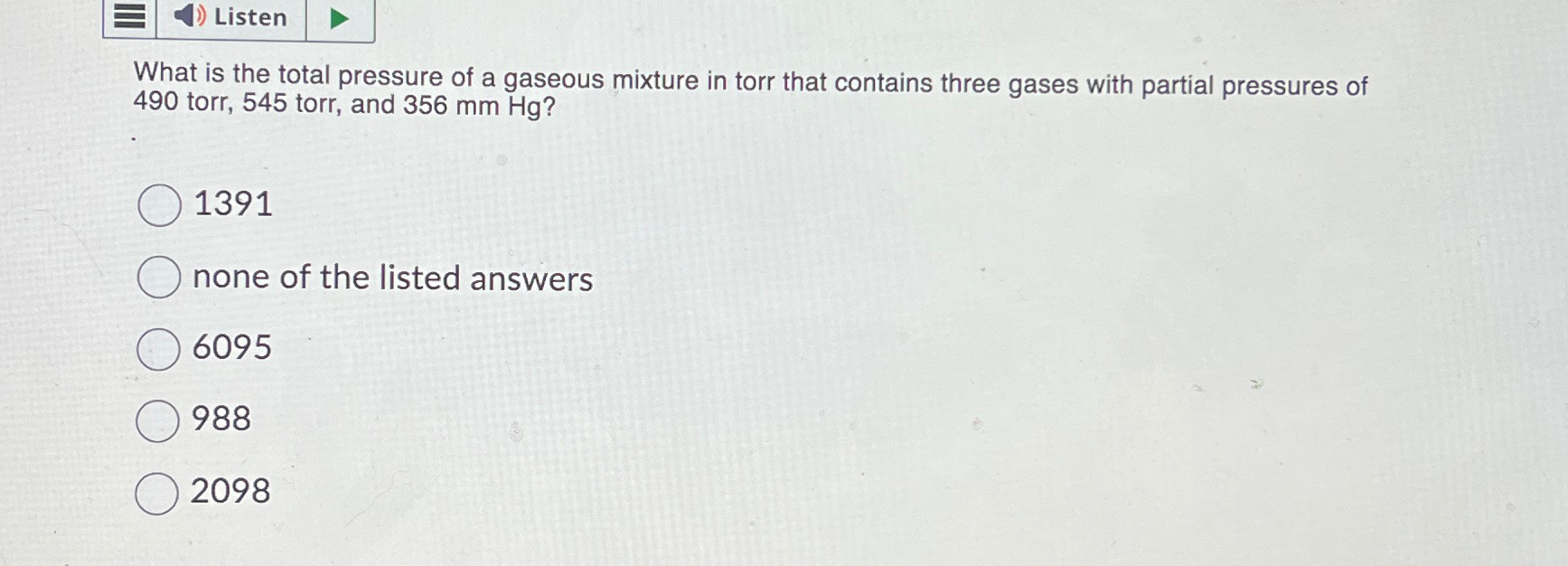Solved What is the total pressure of a gaseous mixture in | Chegg.com