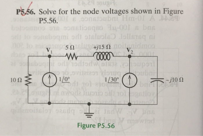 Solved P5,56. Solve for the node voltages shown in Figure | Chegg.com