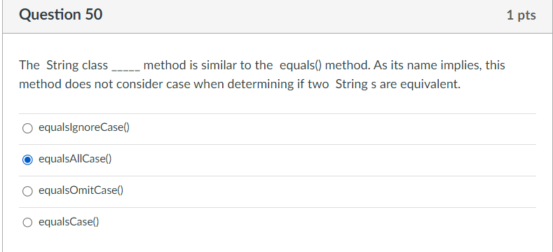 Solved Question 50The String class method is similar to the | Chegg.com