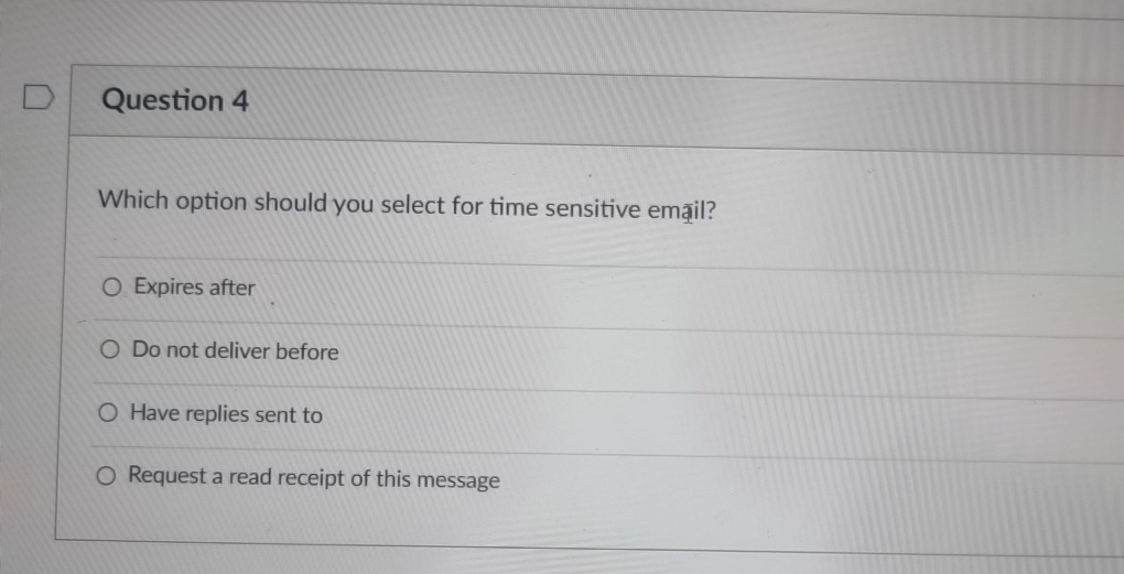 Solved Question 4Which option should you select for time | Chegg.com