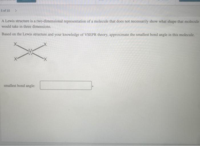 Solved 5 of 10 A Lewis structure is a two-dimensional | Chegg.com