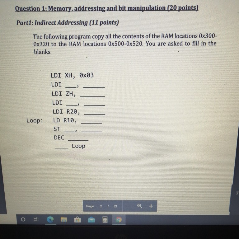 Solved Question 1: Memory, addressing and bit manipulation | Chegg.com