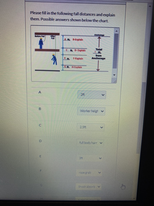 Please fill in the following fall distances and | Chegg.com