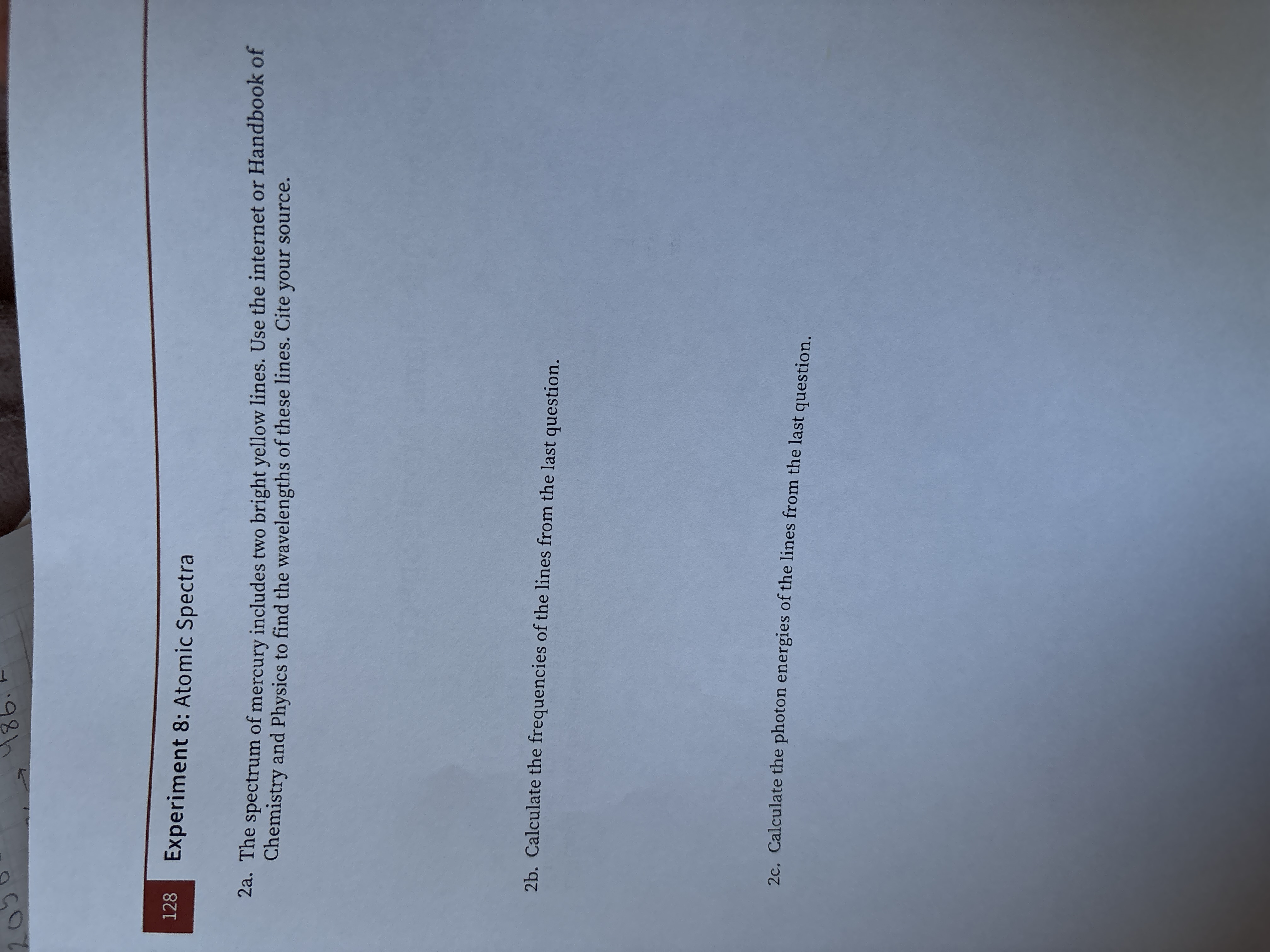 Solved 2a. ﻿The spectrum of mercury includes two bright | Chegg.com