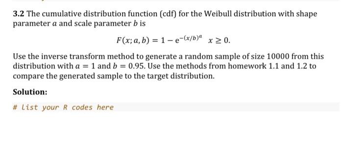 Solved 3.2 The cumulative distribution function (cdf) for | Chegg.com