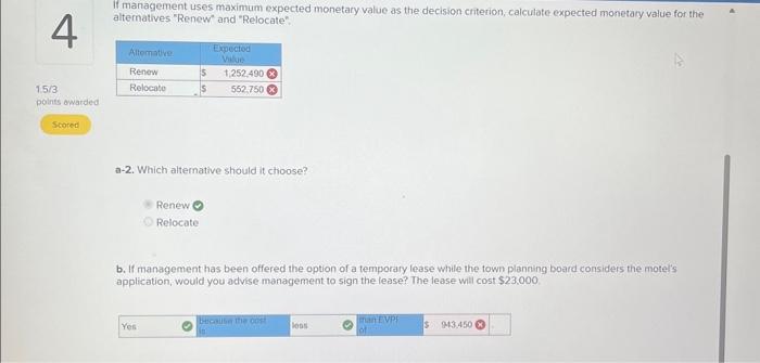 Solved If Management Uses Maximum Expected Monetary Value As