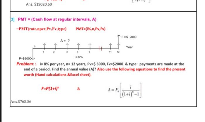 Solved -PMT(rate,nper,Pv,Fv,type) PMT =(i%,n,Pv,Fv) Problem: | Chegg.com