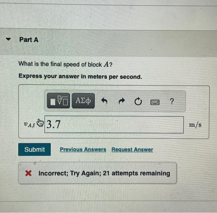 Solved Block A in (Figure 1) has mass 0.900 kg, and block B | Chegg.com
