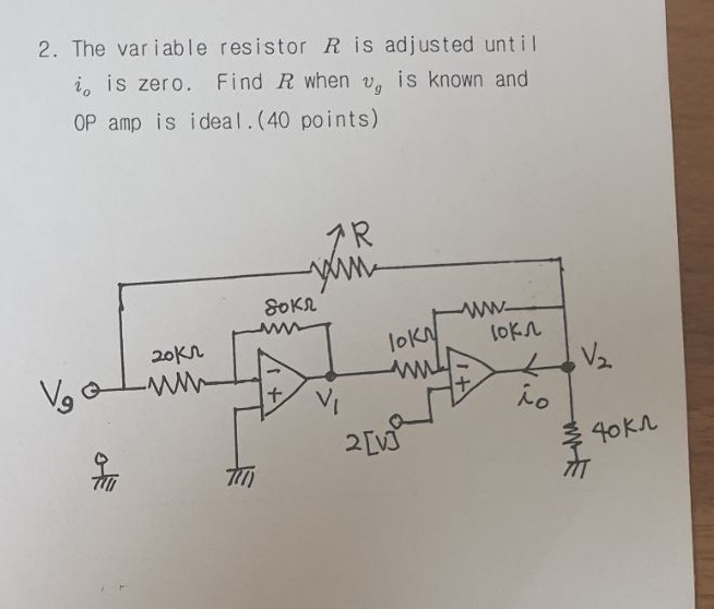Solved 2. The variable resistor R is adjusted until i, is | Chegg.com