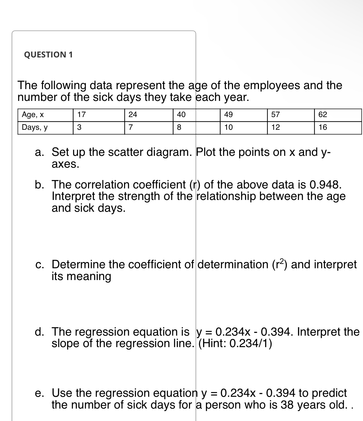 Solved QUESTION 1The following data represent the age of the | Chegg.com