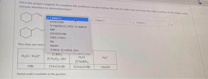 Fill in the proper reagents to complete the synthesis | Chegg.com