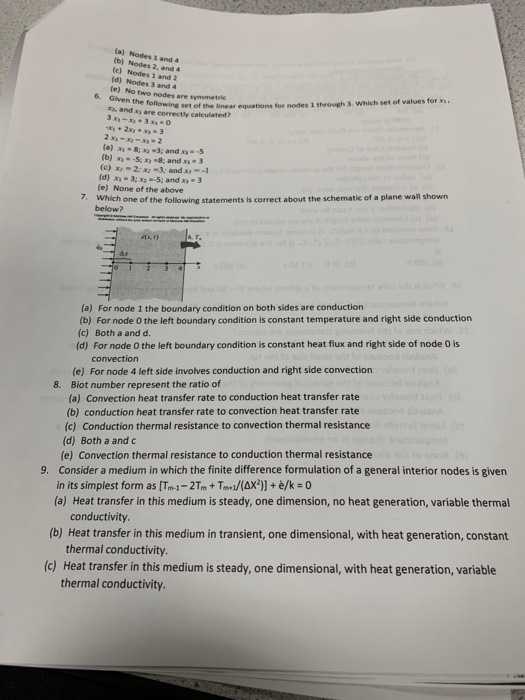 Solved la) Nodes 1 and a b) Nodes 2 and 4 c) Nodes 1 and 2 | Chegg.com