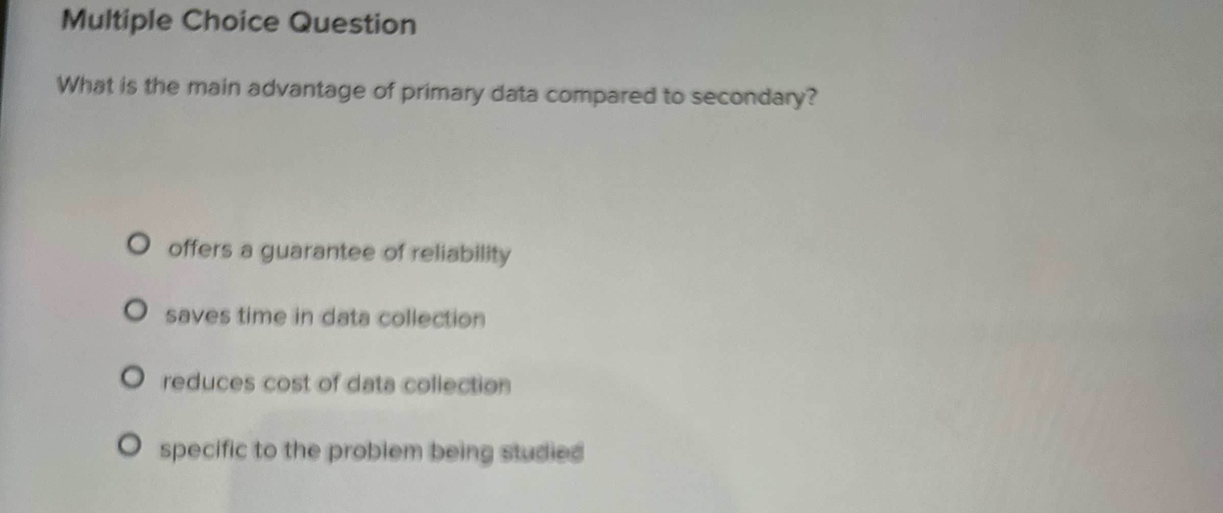 Solved Multiple Choice QuestionWhat is the main advantage of | Chegg.com