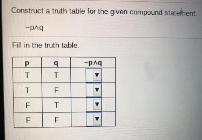 Solved Construct a truth table for the given compound state | Chegg.com
