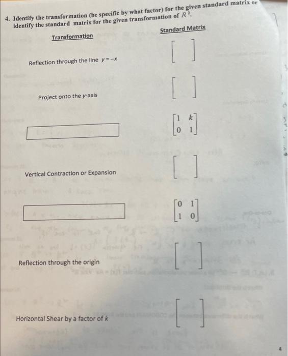 Solved 4. Identify the transformation (be specific by what | Chegg.com