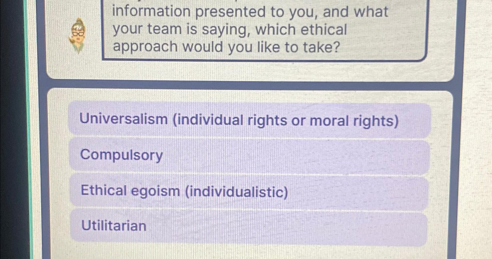 Solved information presented to you, and what your team is | Chegg.com