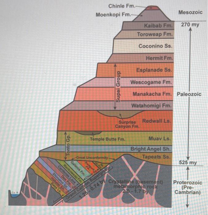Solved Grand Canyon Stratigraphy (Rocks of the Grand Canyon) | Chegg.com