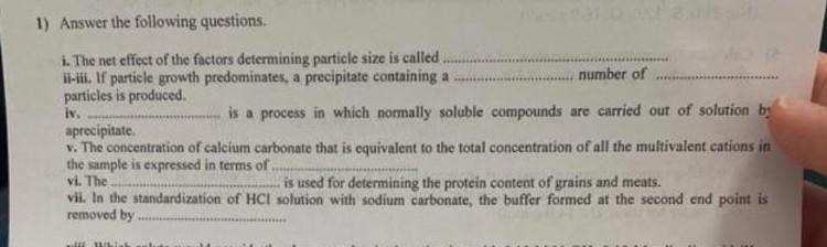 Solved 1) Answer the following questions. i. The net effect | Chegg.com